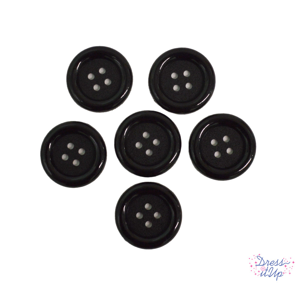 Big Button Black 33mm 4 Hole Buttons – Dress It Up