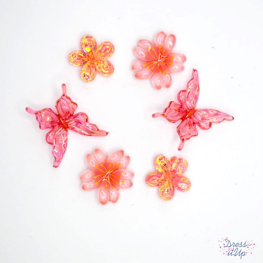 Cherry Blossoms In Bloom Embellishment Pack - Dress It Up Button Shop