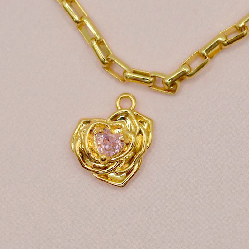 Elegant Rose 18K Gold Charm - Jesse James Beads – Dress It Up