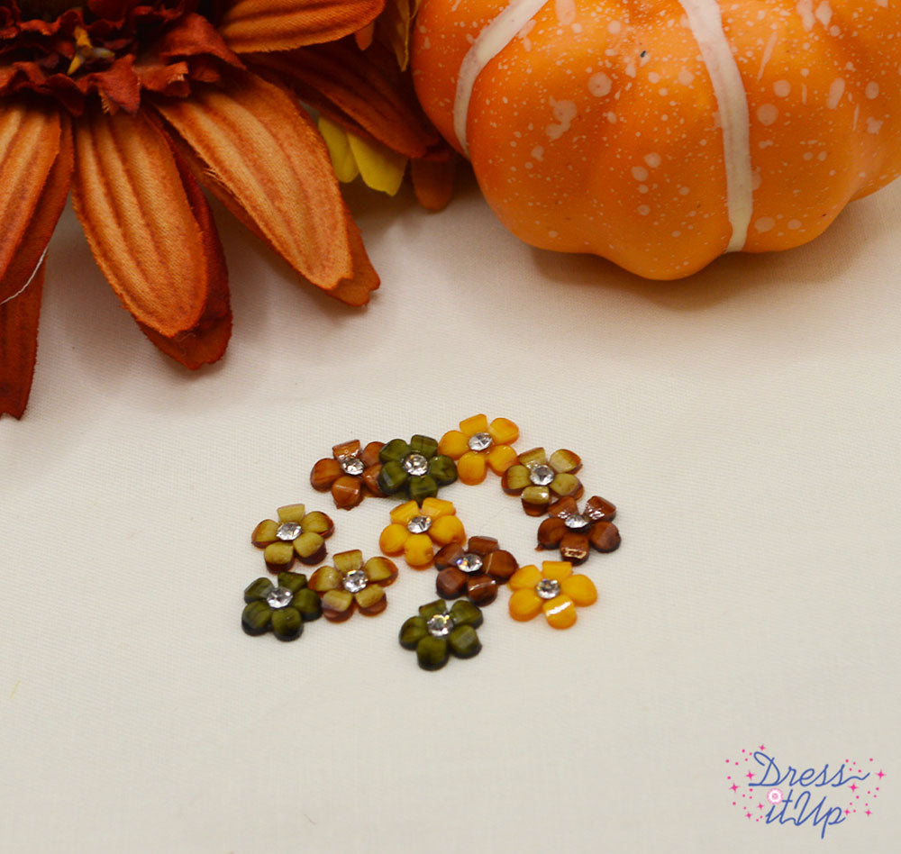 The Beauty Of Fall Autumn Colors Tiny Rhinestone Flower Embellishments ...