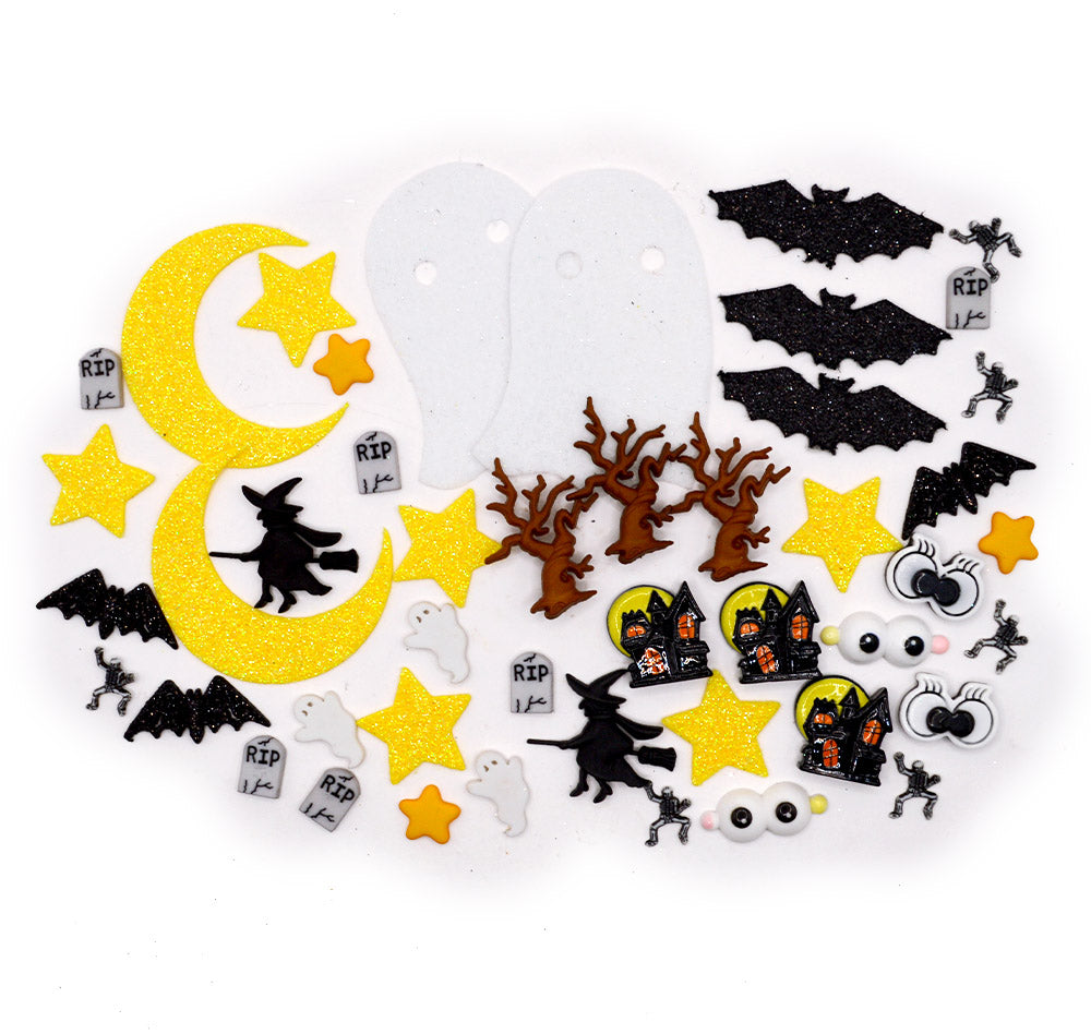 Haunted Hollow Craft Embellishment an Felt Assortment 30pcs – Dress It Up
