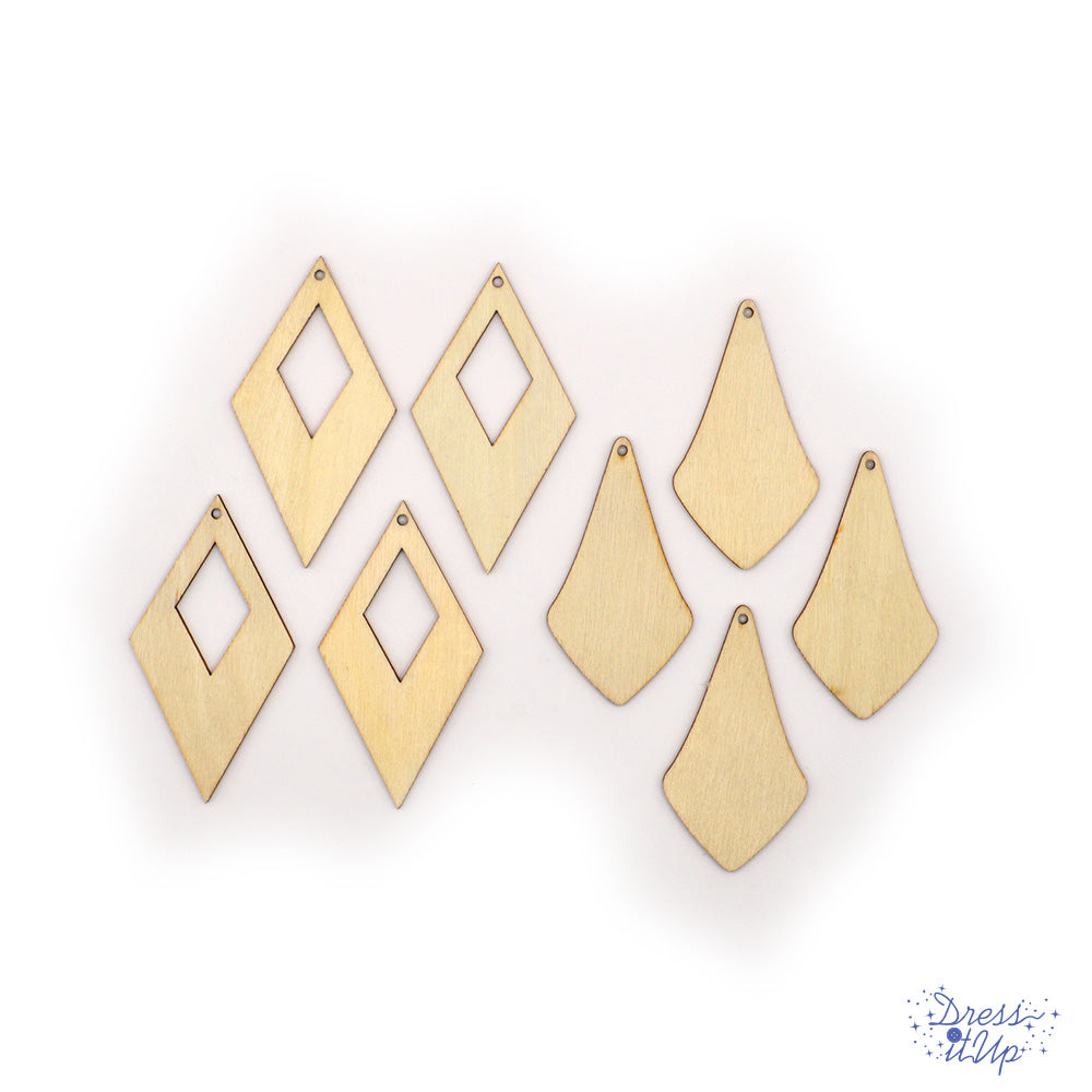 Wood Diamond Bases- Dress It Up Buttons
